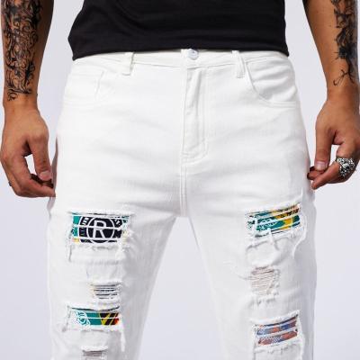 China White Washed Mid Waist wholesale skinny jeans mens Youth Trend Washed Other Custom (P396) for sale
