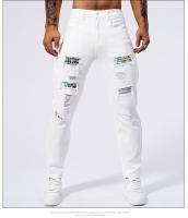 China White Washed Mid Waist wholesale skinny jeans mens Youth Trend Washed Other Custom (P396) for sale