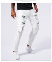 China White Washed Mid Waist wholesale skinny jeans mens Youth Trend Washed Other Custom (P396) for sale
