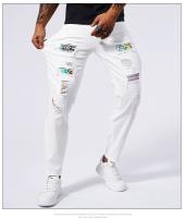 China White Washed Mid Waist wholesale skinny jeans mens Youth Trend Washed Other Custom (P396) for sale