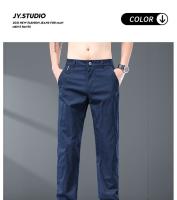 China Daily Mid Waist Khaki Grey mens pants wholesale Urban Fashion Regular Custom (P395) for sale