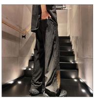 China Black Summer Straight wide leg track pants Urban Fashion Regular Custom (KU24103) for sale