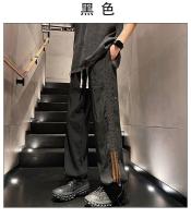China Black Summer Straight wide leg track pants Urban Fashion Regular Custom (KU24103) for sale