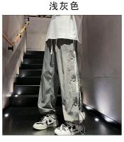 China Dark Green Light Grey Summer Straight Urban Fashion jogger pants wholesale Polyester 100% Dark Green Light Grey Custom (KU24108) for sale