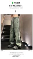 China Dark Green Light Grey Summer Straight Urban Fashion jogger pants wholesale Polyester 100% Dark Green Light Grey Custom (KU24108) for sale