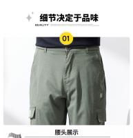 China Daily Summer Mid Waist mens pants wholesale Youth Trend Army Green Grey Custom (HY630) for sale