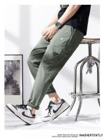 China Daily Summer Mid Waist mens pants wholesale Youth Trend Army Green Grey Custom (HY630) for sale