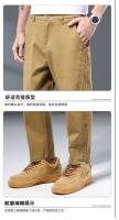 China Regular Daily Mid Waist Khaki Grey mens pants wholesale Youth Trend Autumn 2025 Custom (HY633) for sale