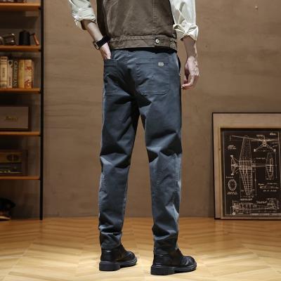 China Daily Mid Waist Solid Color jogger pants wholesale Urban Fashion Khaki Dark Grey Custom (HY605) for sale