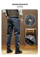 China Daily Mid Waist Solid Color jogger pants wholesale Urban Fashion Khaki Dark Grey Custom (HY605) for sale