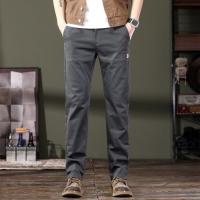 China Daily Mid Waist Grey Khaki dress pants wholesale price Youth Trend Regular Custom (376) for sale