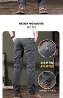 China Daily Mid Waist Grey Khaki dress pants wholesale price Youth Trend Regular Custom (376) for sale
