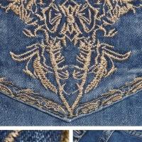 China Autumn 2026 Blue Cotton Casual wide leg track pants High Waist Embroidered Custom (832) for sale