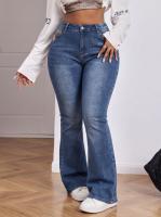 China Autumn 2026 Blue Cotton Casual wide leg track pants High Waist Embroidered Custom (832) for sale