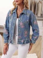 China Blue Warm Outdoor wholesale denim jackets suppliers Ribbed Cuff Long Sleeve Custom (99912) for sale