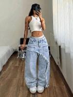 China Loose Fit Blue Cotton Casual wholesale denim jeans for High Waist Autumn 2026 Custom (928) for sale