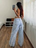 China Loose Fit Blue Cotton Casual wholesale denim jeans for High Waist Autumn 2026 Custom (928) for sale