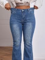 China Cotton Outdoor Light Blue wide leg track pants High Waist Embroidered Custom (828-2) for sale