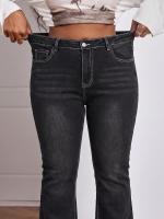 China Black Cotton Casual wide leg track pants High Waist Embroidered Custom (828-1) for sale