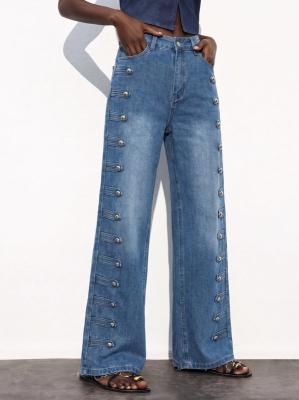 China Blue Cotton Outdoor wholesale denim jeans for High Waist Autumn 2026 Custom (929) for sale