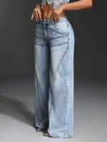 China Regular Loose Fit Blue Cotton Casual wholesale denim jeans for High Waist Autumn 2026 Custom (923) for sale