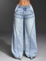 China Regular Loose Fit Blue Cotton Casual wholesale denim jeans for High Waist Autumn 2026 Custom (923) for sale