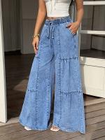 China Blue Cotton Washed trousers manufacturers Casual Pleated Custom (9999) for sale