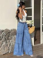 China Blue Cotton Washed trousers manufacturers Casual Pleated Custom (9999) for sale