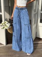 China Blue Cotton Washed trousers manufacturers Casual Pleated Custom (9999) for sale