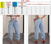 China Blue Cotton Washed wholesale denim jeans for Casual High Waist Custom (99901) for sale