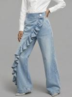 China Regular Blue Cotton Casual wholesale denim jeans for High Waist Autumn 2026 Custom (9991) for sale