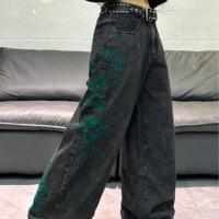China Embroidered Black Cotton Casual wholesale denim jeans for High Waist Autumn 2026 Custom (9996) for sale