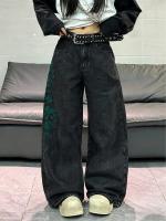 China Embroidered Black Cotton Casual wholesale denim jeans for High Waist Autumn 2026 Custom (9996) for sale