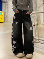 China Carrot Pant Black Cotton Casual wholesale denim jeans for Low Waist Autumn 2026 Custom (9995) for sale