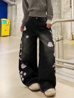 China Carrot Pant Black Cotton Casual wholesale denim jeans for Low Waist Autumn 2026 Custom (9995) for sale