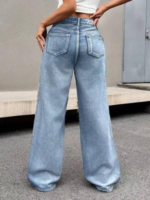 China #7602 Blue Cotton Casual wholesale denim jeans for Low Waist Autumn 2026 Custom (9993) for sale