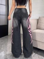 China Loose Fit Black Cotton Casual wholesale denim jeans for Embroidered Autumn 2026 Custom (9994) for sale