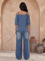 China Regular Blue Cotton Washed trousers manufacturers Casual Autumn 2026 Custom (9979) for sale