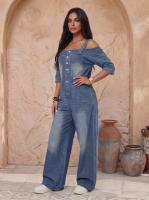 China Regular Blue Cotton Washed trousers manufacturers Casual Autumn 2026 Custom (9979) for sale