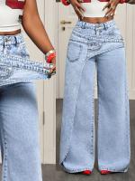 China #0359 Blue Cotton Casual wholesale denim jeans for High Waist Autumn 2026 Custom (9992) for sale