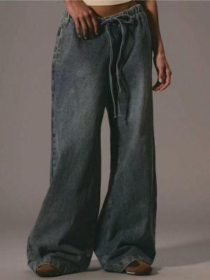 China Loose Fit Blue Cotton Washed wholesale denim jeans for Casual Breathable Custom (9974) for sale
