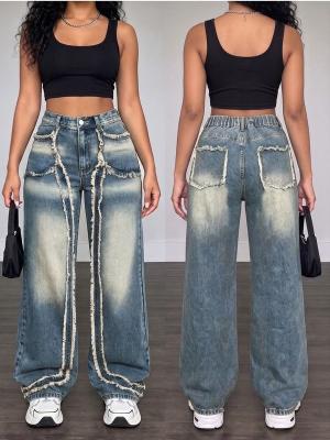 China #5250 Blue Cotton Casual wholesale denim jeans for Autumn 2026 Non Stretch Custom (9980) for sale