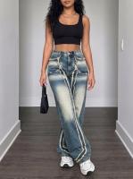 China #5250 Blue Cotton Casual wholesale denim jeans for Autumn 2026 Non Stretch Custom (9980) for sale