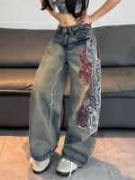 China #2286 Blue Cotton Casual wholesale denim jeans for Embroidered Carrot Pant Custom (9972) for sale