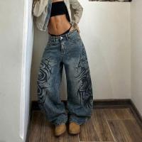 China #8040 Blue Cotton Casual wholesale denim jeans for Embroidered Carrot Pant Custom (9970-1) for sale