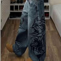 China #8040 Blue Cotton Casual wholesale denim jeans for Embroidered Carrot Pant Custom (9970-1) for sale