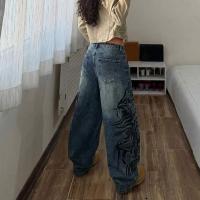 China #8040 Blue Cotton Casual wholesale denim jeans for Embroidered Carrot Pant Custom (9970-1) for sale