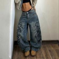 China #8040 Blue Cotton Casual wholesale denim jeans for Embroidered Carrot Pant Custom (9970-1) for sale