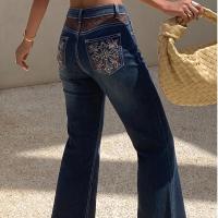 China Slim Fit Blue Cotton Casual wholesale denim jeans for Embroidered Autumn 2026 Custom (9971) for sale