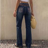 China Slim Fit Blue Cotton Casual wholesale denim jeans for Embroidered Autumn 2026 Custom (9971) for sale
